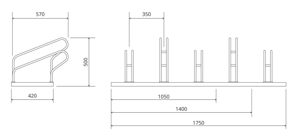 Stojan typu U jednostranný | Kategorie eshopu | Městský mobiliář ...